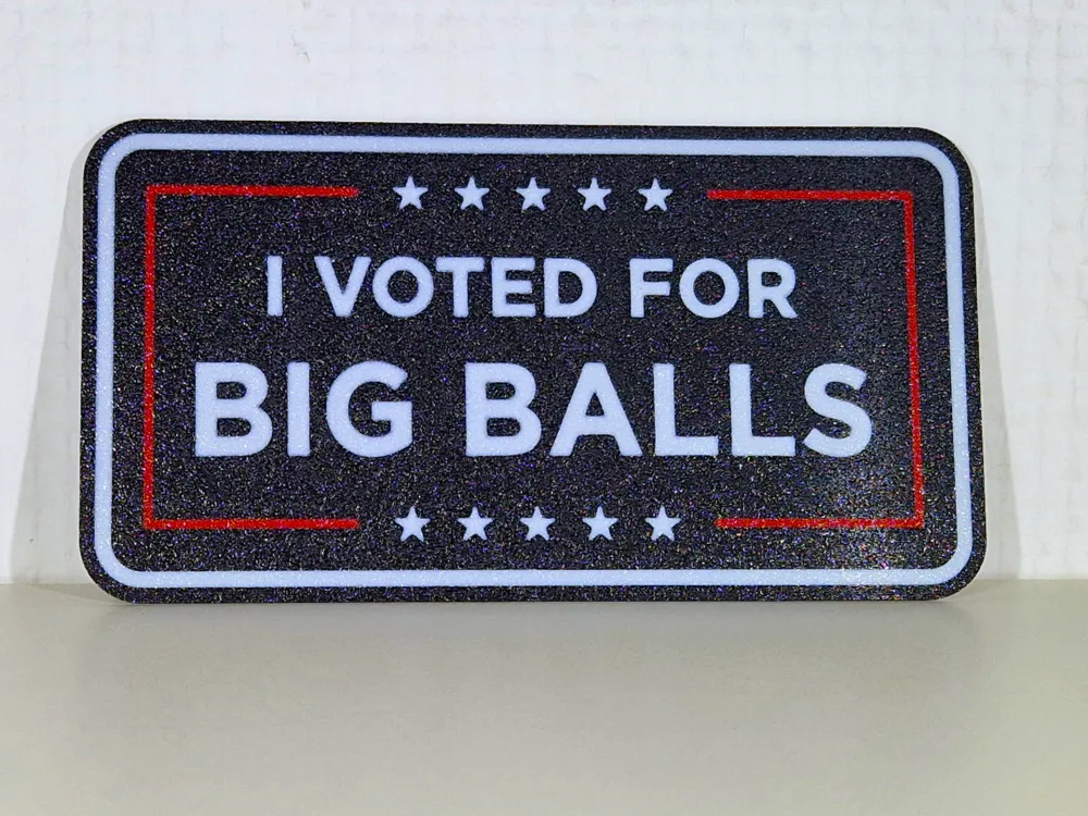 I Voted For Big Balls Sign by Chris1974 - MakerWorld