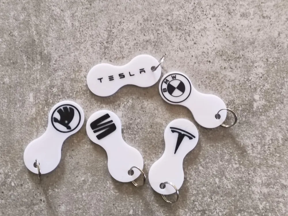 Shopping Trolley Token Keychain – (40+ Designs) - Free 3D Print Model ...