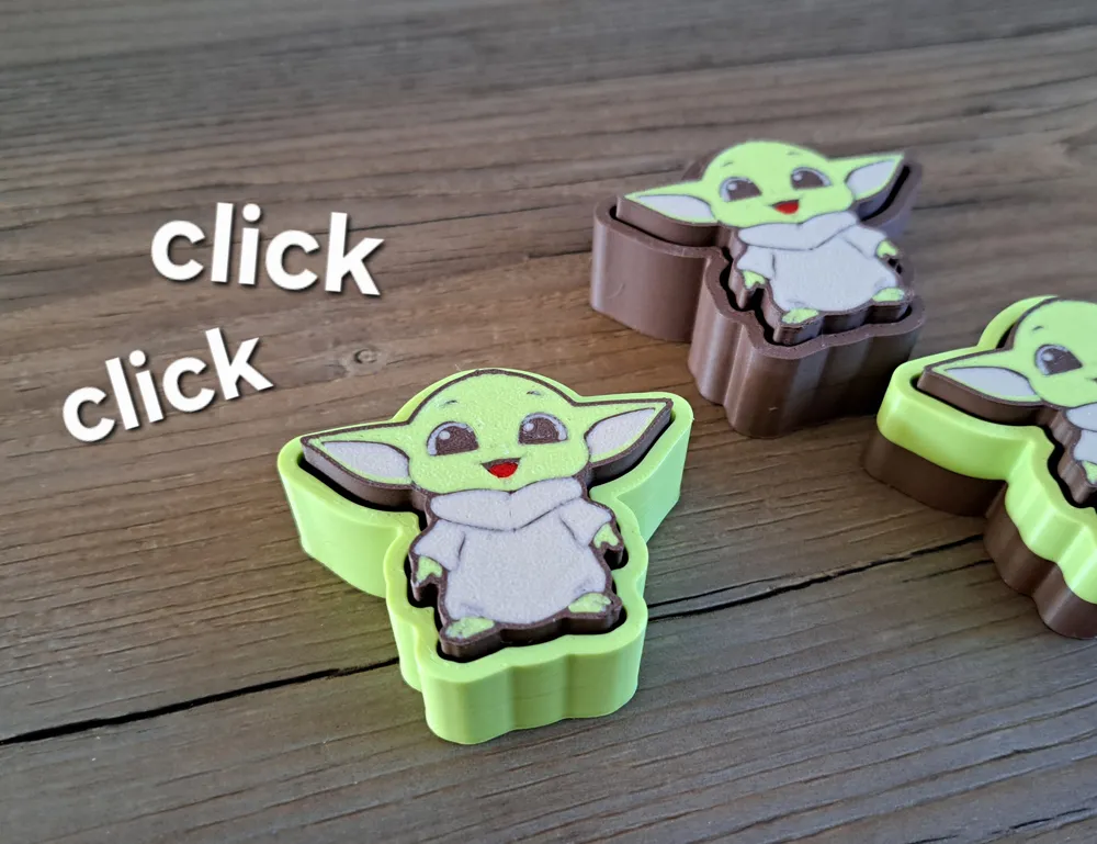 Cool Star Wars baby Yoda fidget clicker toy - Free 3D Print Model ...