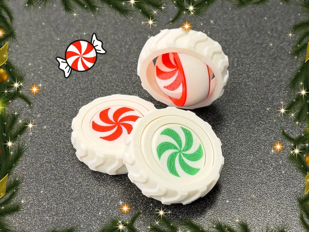 Christmas Peppermint Fidget Toy - Free 3D Print Model - MakerWorld