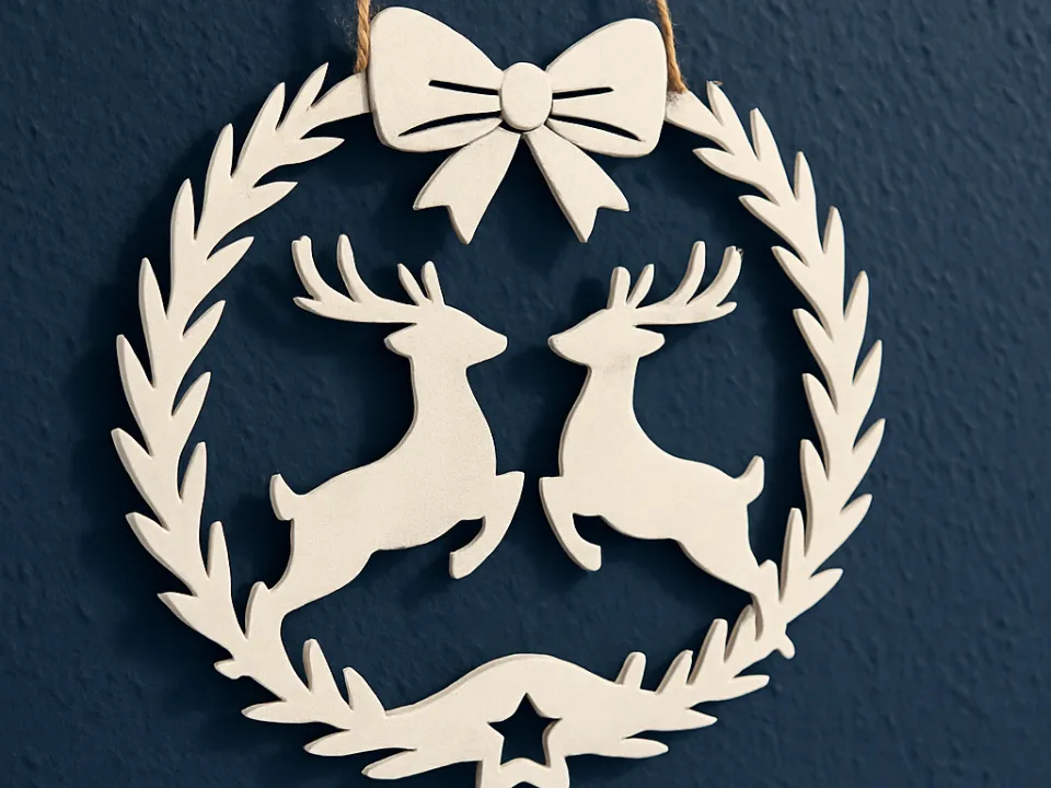 Reindeer Wreath – Christmas Holiday Decor by DerAndrich MakerWorld ...