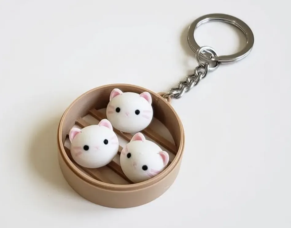 Kitty Bun Fidget Keychain (Dim Sum) by Jefflynn MakerWorld: Download ...