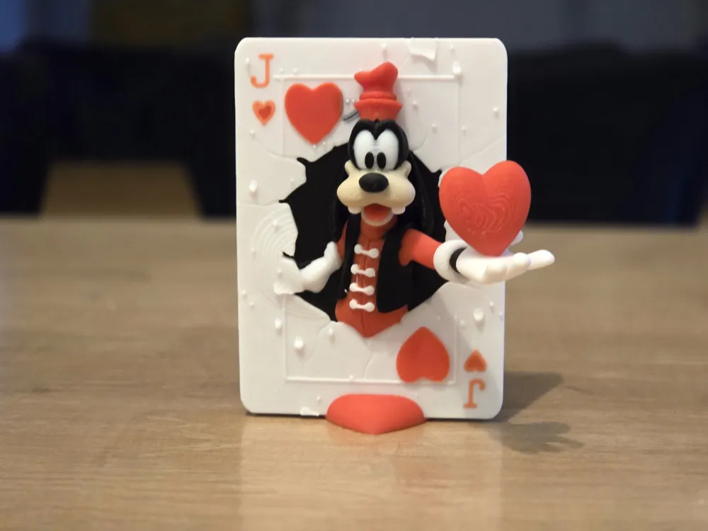 Valentine's Jack of Hearts Goofy Card - Free 3D Print Model - MakerWorld