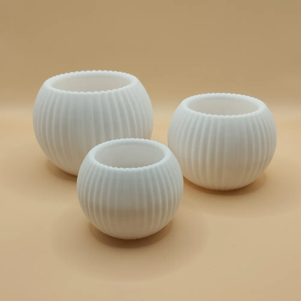 Modern Round Ribbed Candle, (LED) Tealight Holder by Deltaprints ...