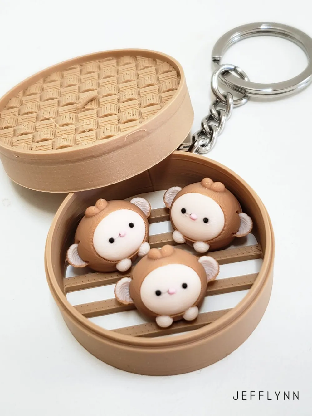 Monkey Bun Fidget Keychain (Dim Sum) - 免费 3D 打印模型 - MakerWorld