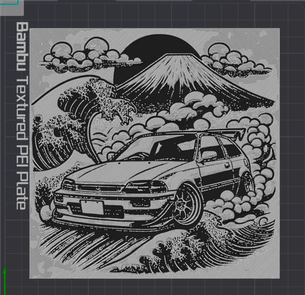 Honda Civic Japanese HueForge by MP Innovations MakerWorld: Download ...