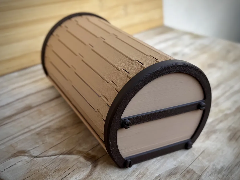 Cylinder Tambour Box | Roll top Storage| Organizer - Free 3D Print ...