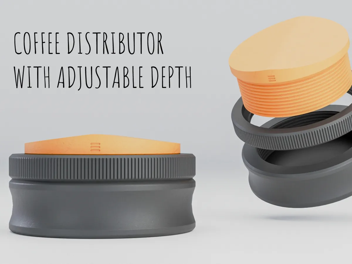 Coffee distributor 51&58mm with adjustable depth - Free 3D Print Model ...