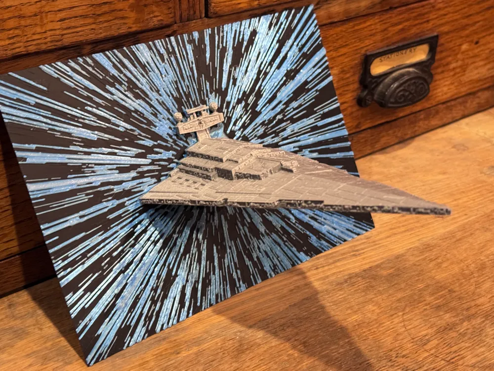Star Destroyer popping out of Hueforge Remixed by gatchek MakerWorld ...