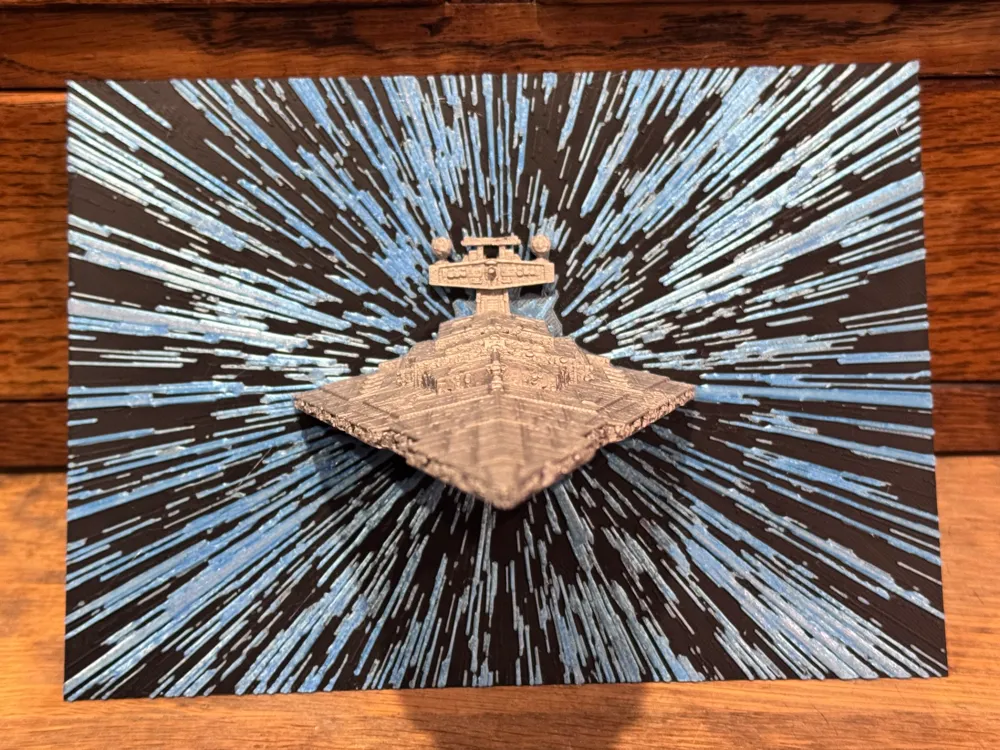 Star Destroyer popping out of Hueforge Remixed by gatchek MakerWorld ...