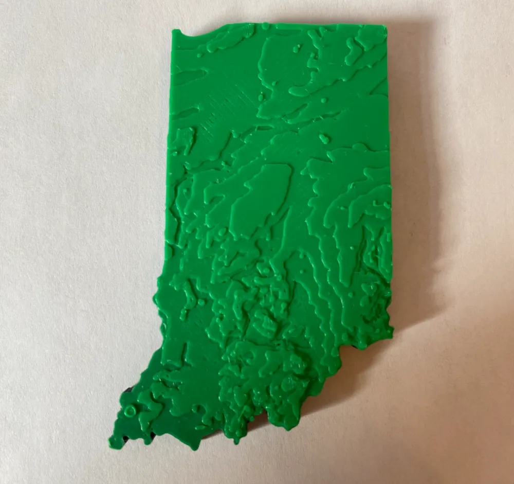 Indiana Topographical Map by drumm1199 - MakerWorld