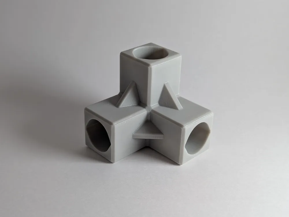 PVC 3 Way Corner Connector (All Sizes) - Free 3D Print Model - MakerWorld