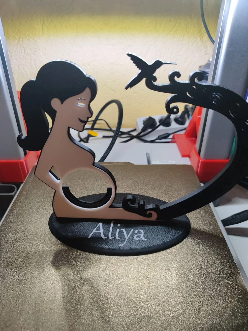 Pregnant silhouette with ultrasound and baby photo - Free 3D Print ...
