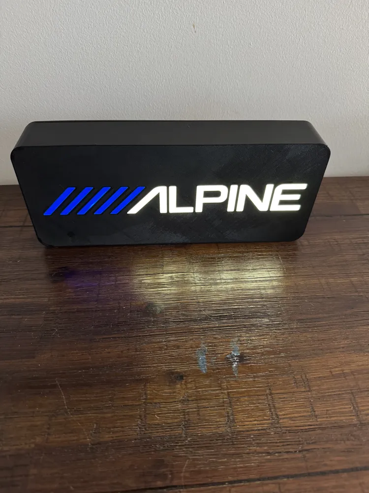 Car Stereo Alpine Logo Light Up Sign by vidguide MakerWorld: Download ...