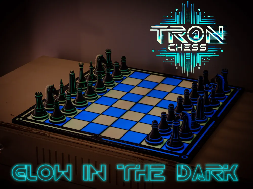 TRON themed Chess Set by CreeaFabra MakerWorld: Download Free 3D Models