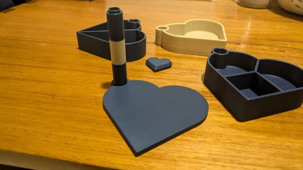 Modular Heart Storage Organizer – Valentine Box - Free 3D Print Model ...