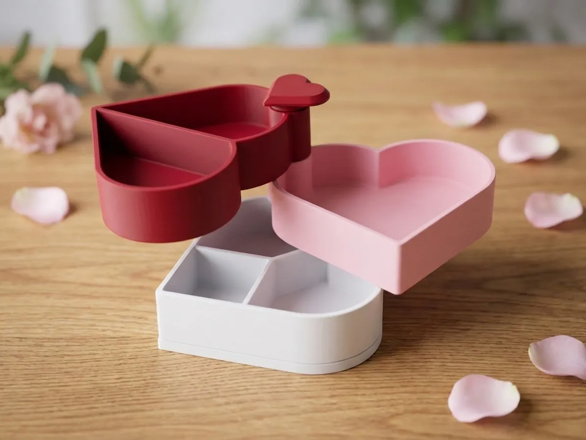 Modular Heart Storage Organizer – Valentine Box - Free 3D Print Model ...