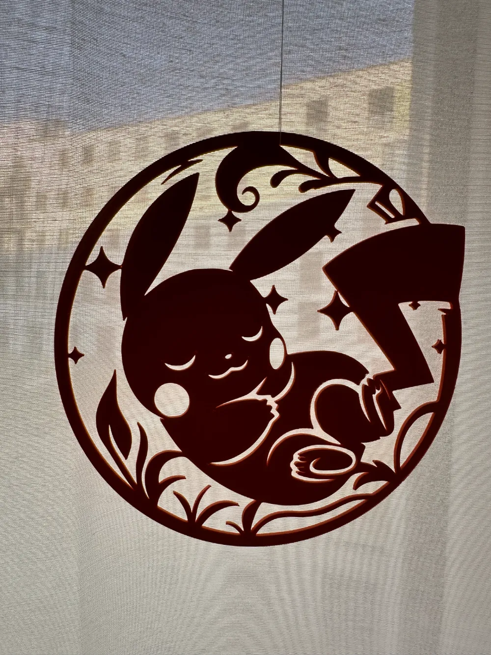 Cute Sleepy Pikachu Pokemon 2D Silhouette Wall Art by BluB - MakerWorld