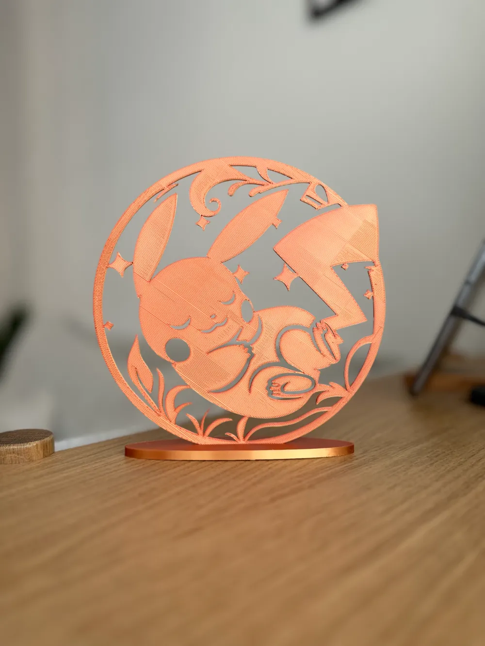 Cute Sleepy Pikachu Pokemon 2D Silhouette Wall Art by BluB - MakerWorld