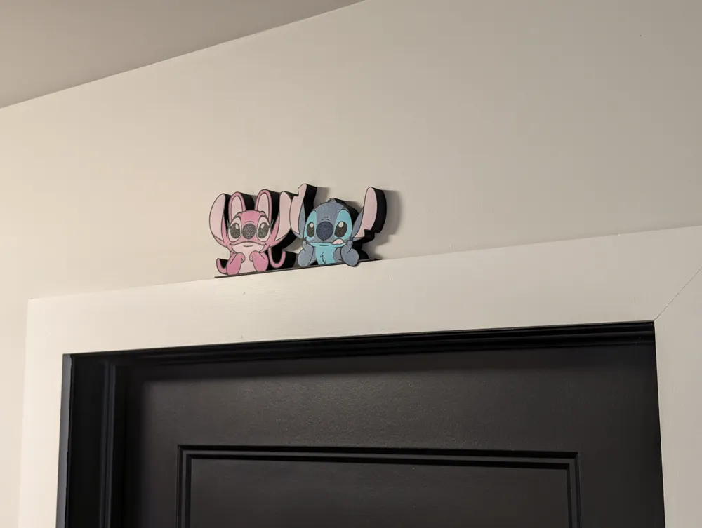 Stitch and Angel (from Lilo & Stitch) Door or Shelf Decoration by Marc ...