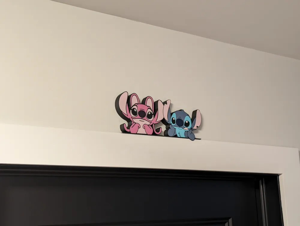 Stitch and Angel (from Lilo & Stitch) Door or Shelf Decoration by Marc ...