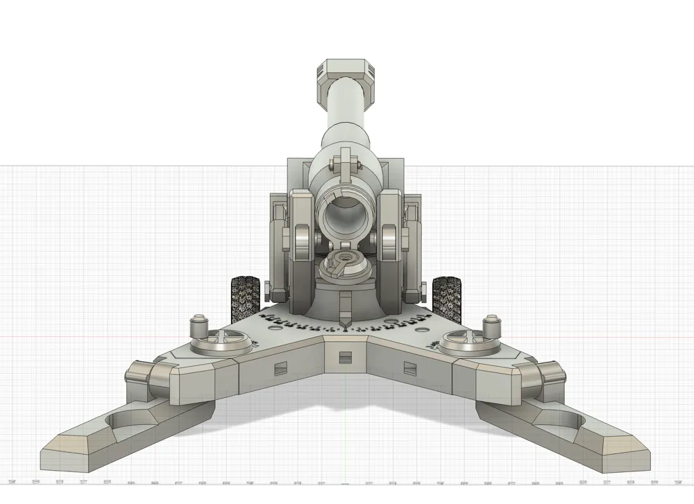 Mechanical Artillery Cannon gun moving turret - Free 3D Print Model ...
