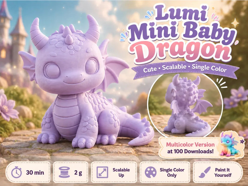 Mini Baby Dragon Lumi cute toy figur miniatur – Kostenloses 3D ...