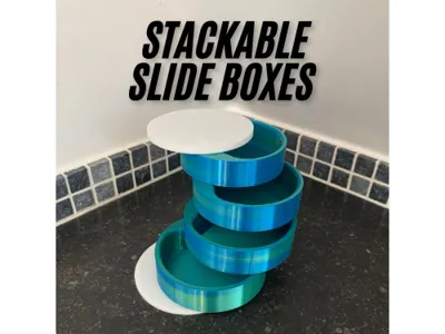stackable slide boxes - organizer by basMakerWorld: Download Free 3D Models