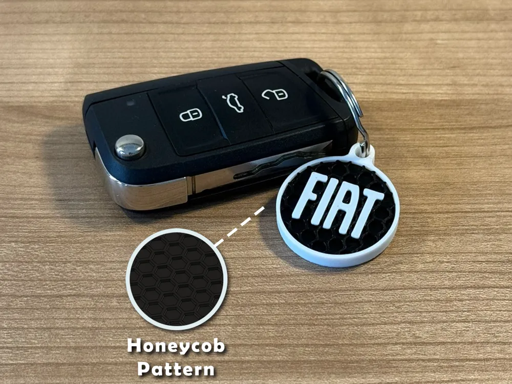 Fiat Round Car Keychain - Free 3D Print Model - MakerWorld