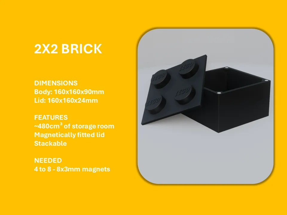 Stackable LEGO_Brick container 1x1-2x1-2x2-2x3 - Free 3D Print Model ...