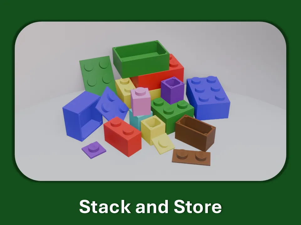 Stackable LEGO_Brick container 1x1-2x1-2x2-2x3 by Mike.stl MakerWorld ...