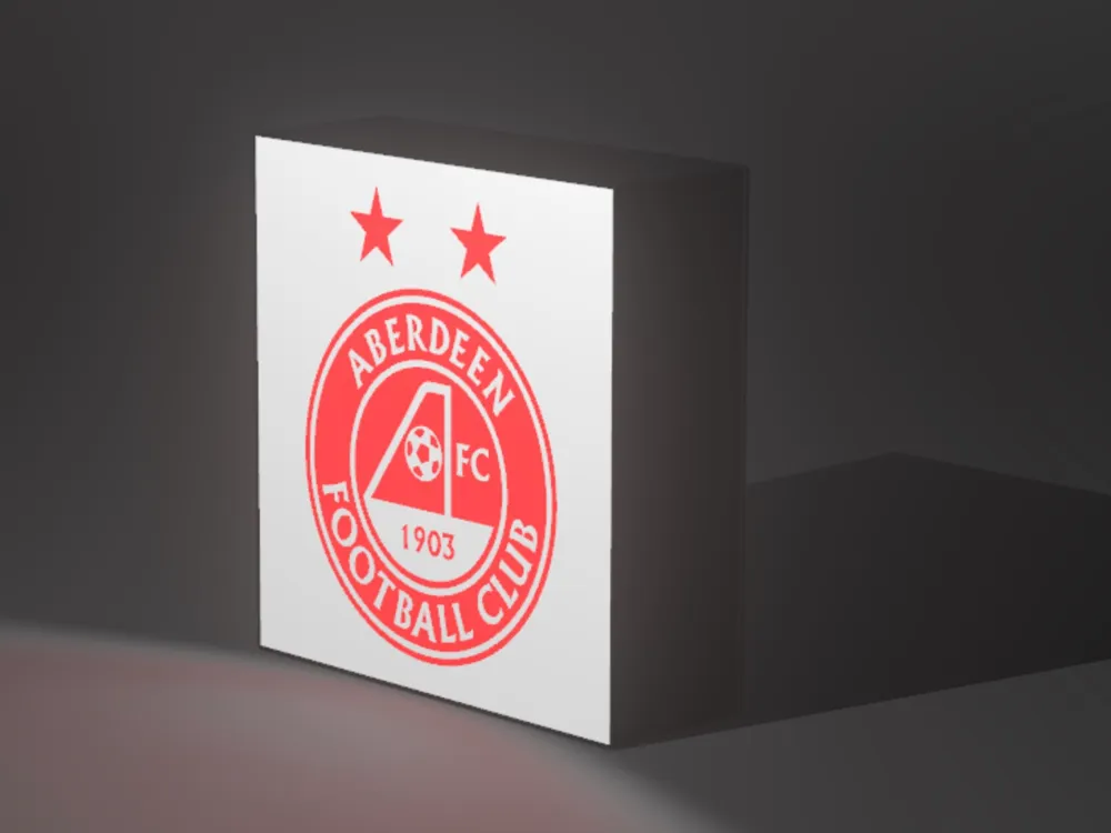 Aberdeen FC Lightbox design - Free 3D Print Model - MakerWorld