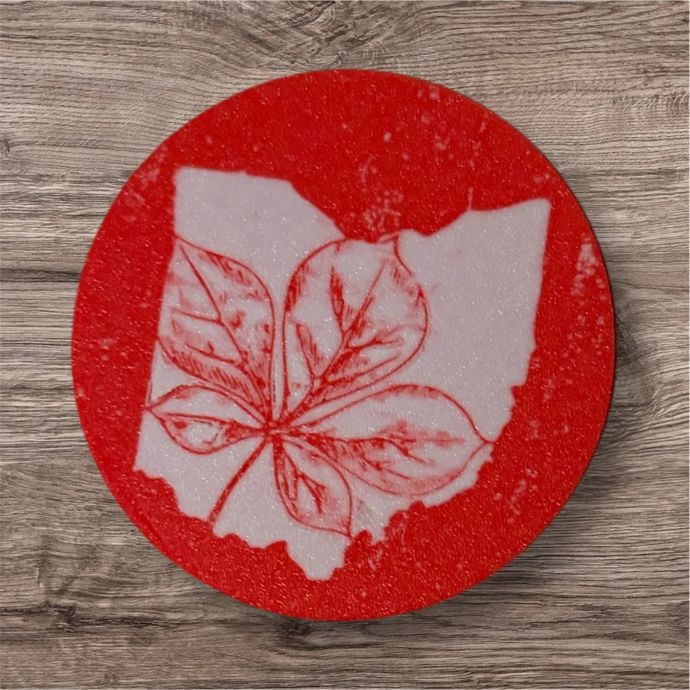 Ohio State Buckeye Leaf Coaster by GL1800 - MakerWorld