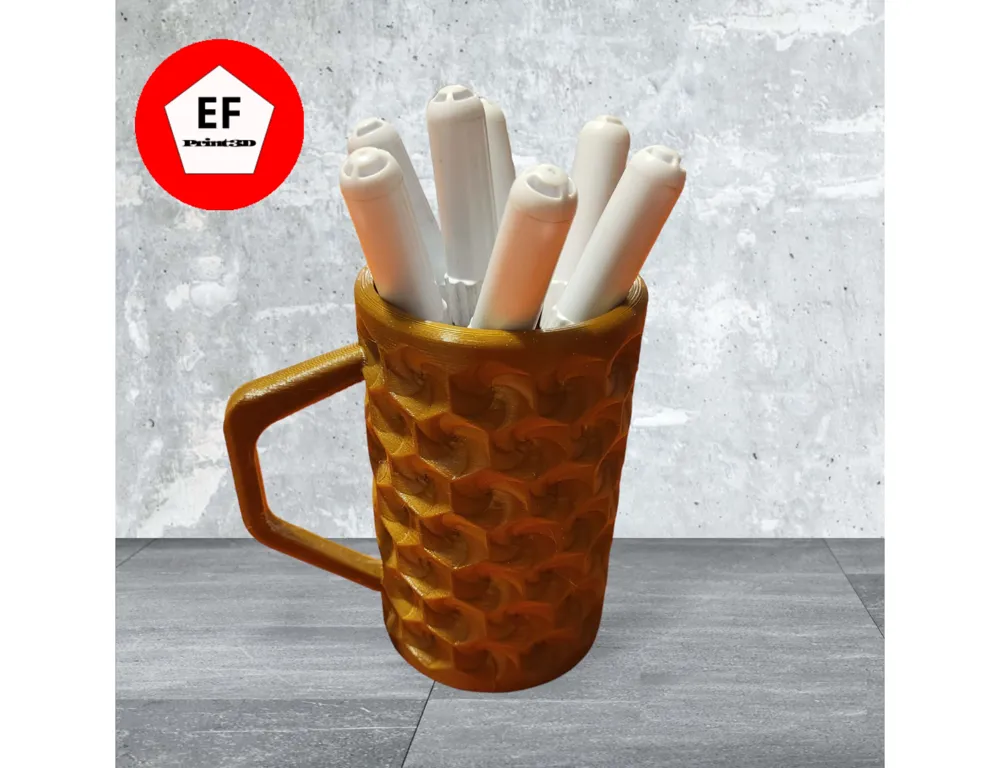 Beer mug pen holder by cadex1 - MakerWorld