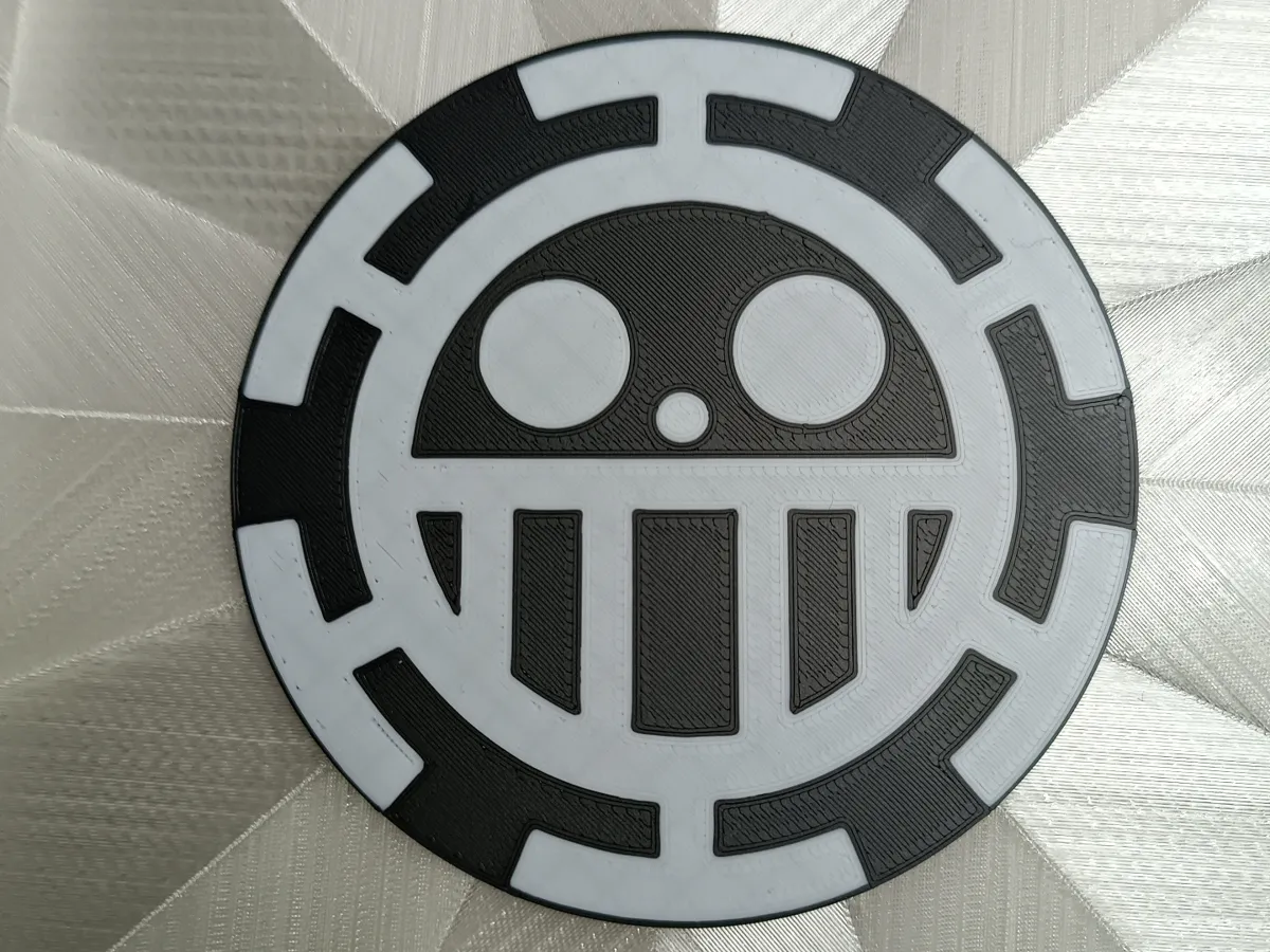 One Piece Law Heart Logo Coaster - Free 3D Print Model - MakerWorld