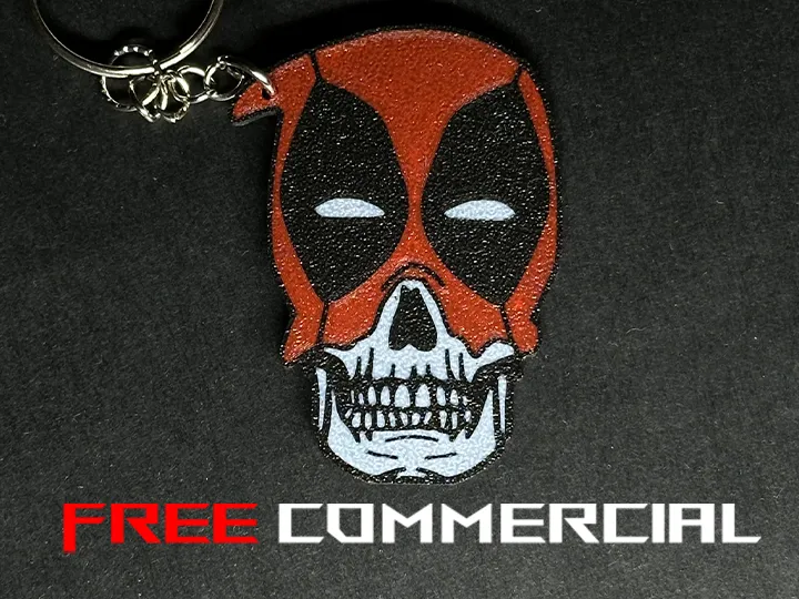 Halloween version of Deadpool skull face by Immax - MakerWorld