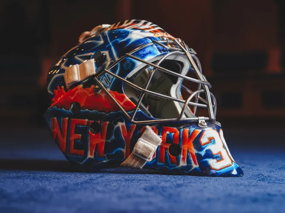 2025 NY Islanders Goalie Helmet - Free 3D Print Model - MakerWorld