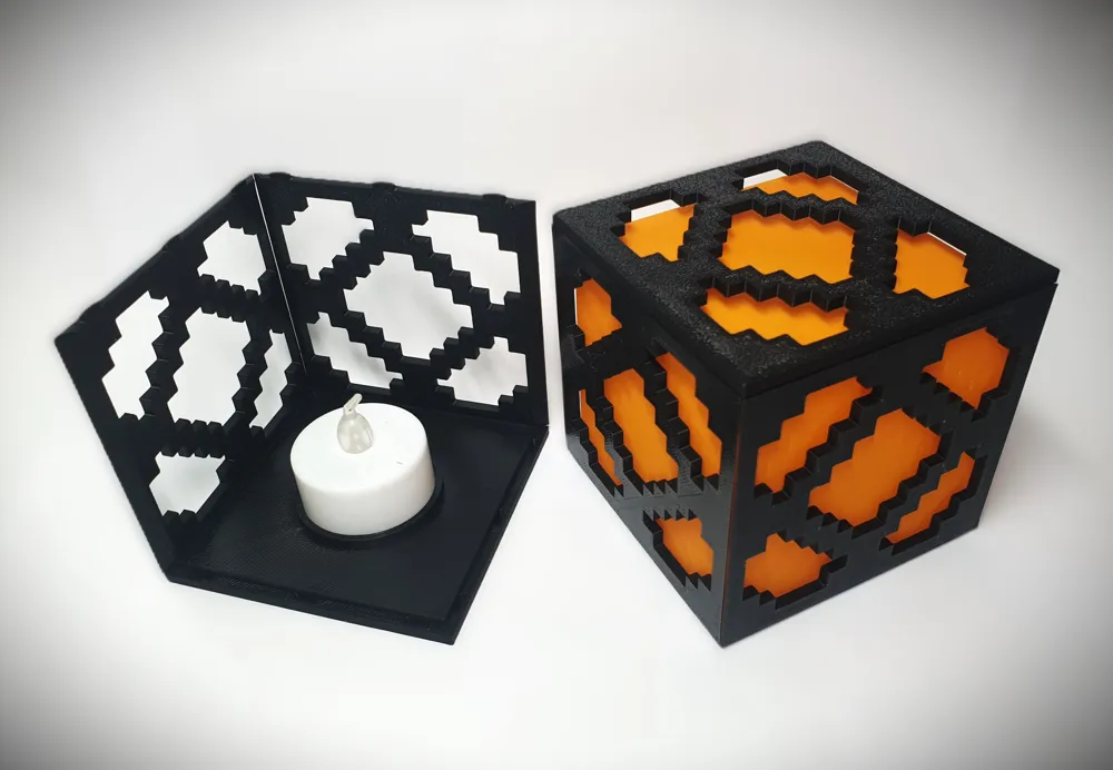 Minecraft Redstone Lamp - Tealight LED (Bambu) by Pioterzero MakerWorld ...