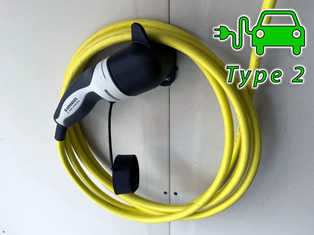 Type 2 EV Plug and Cable Holder, Low-Profile by Tinkerer Designs ...