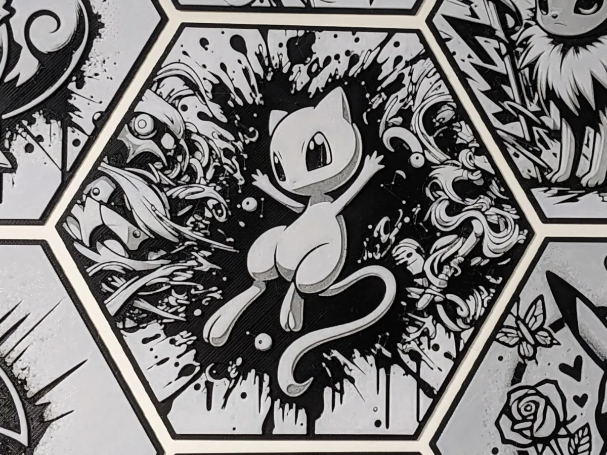Pokemon Mew Hueforge Hex Hexagon by Seb3D MakerWorld: Download Free 3D ...
