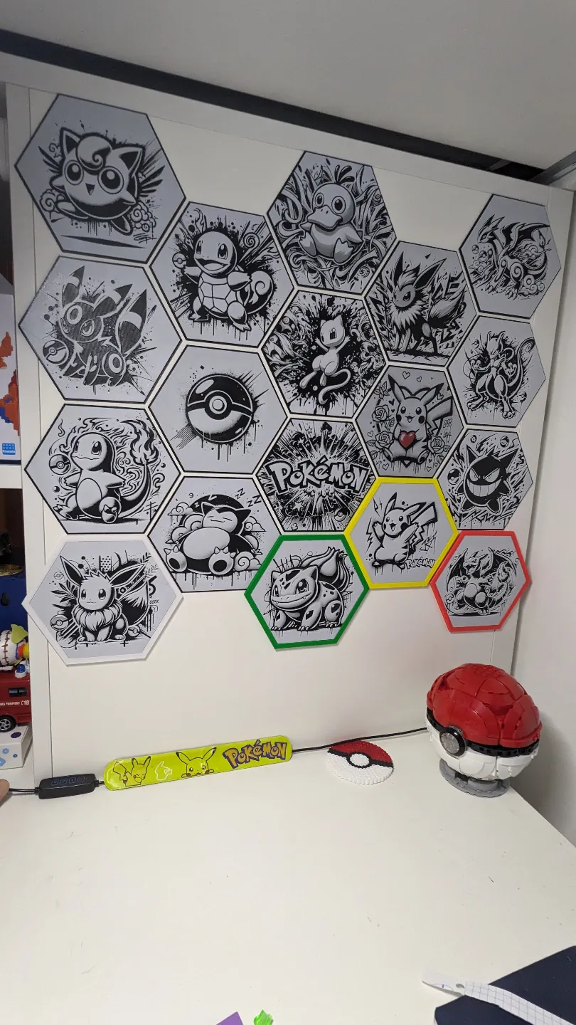 Pokemon Mew Hueforge Hex Hexagon by Sebastien - MakerWorld