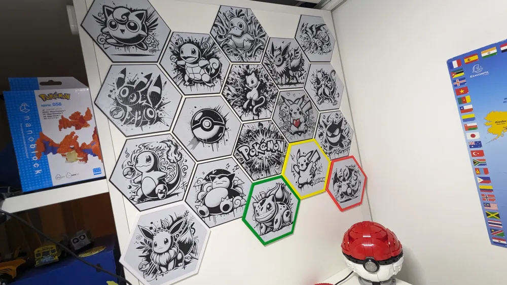 Pokemon Mew Hueforge Hex Hexagon by Sebastien - MakerWorld