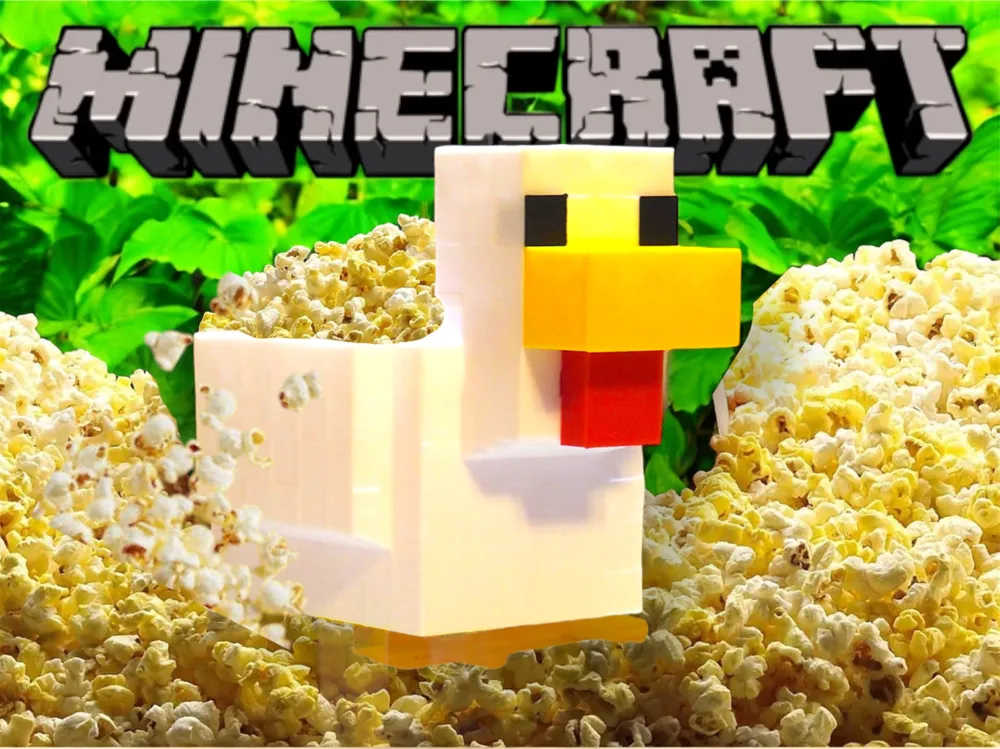 Minecraft Chicken Popcorn Movie Bucket by Major League Mods MakerWorld ...