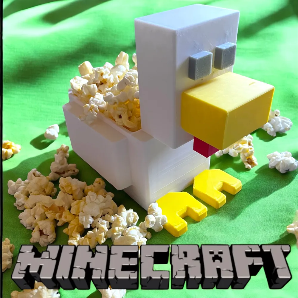 Minecraft Chicken Popcorn Movie Bucket by Major League Mods MakerWorld ...