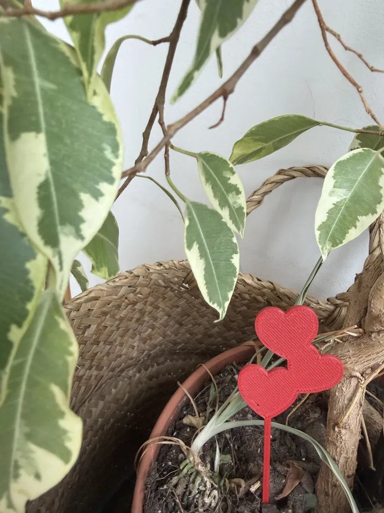 Triple Heart Cake Topper & Plant Decor - Free 3D Print Model - MakerWorld