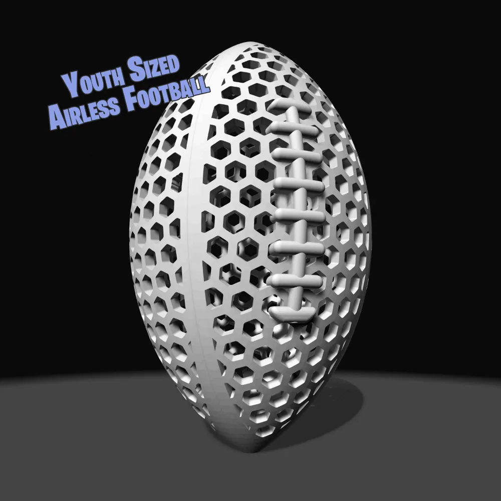 Intermediate Sized Airless Football For ages 12-14 by ZGremlin - MakerWorld