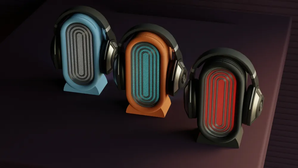 Modern headphone rest with light. Headphone stand by Abstractia ...