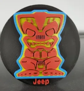 Tiki Bob Jeep Wheel Cap by Chas Seelow MakerWorld: Download Free 3D Models