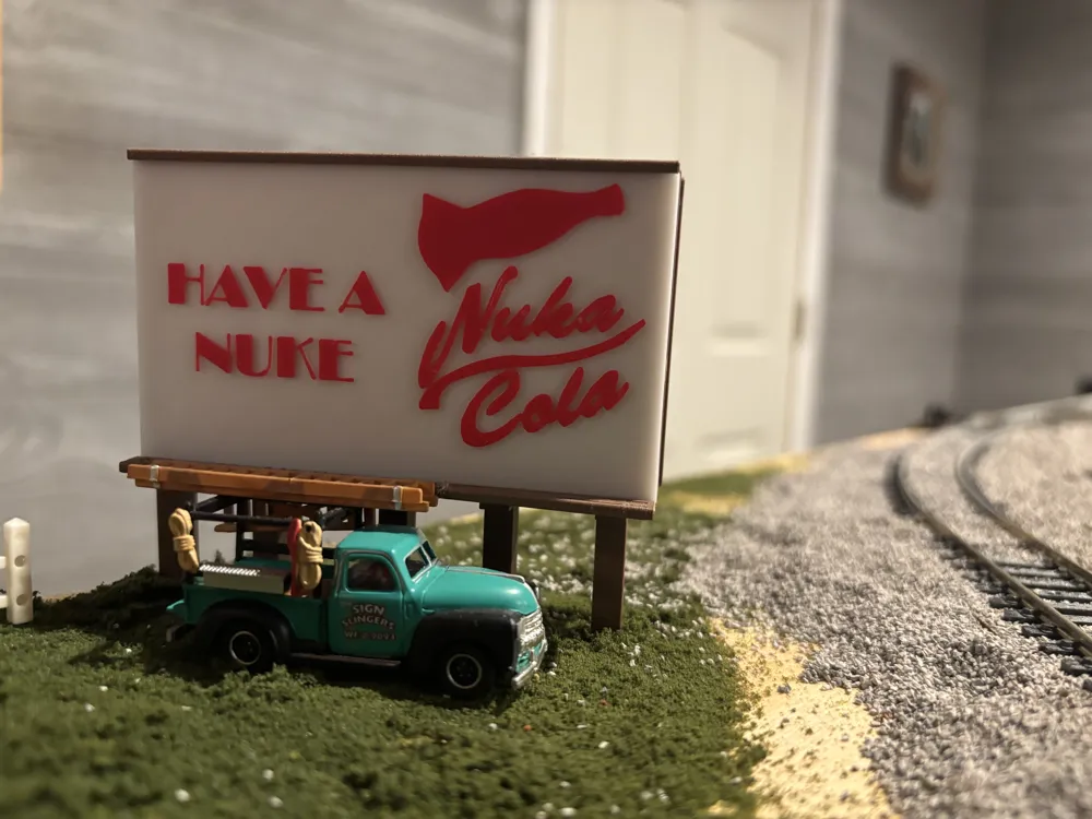 HO SCALE ROADSIDE BILLBOARD (1:87) - Free 3D Print Model - MakerWorld