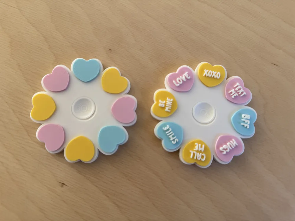 Conversation-Heart Fidget Spinner - Free 3D Print Model - MakerWorld